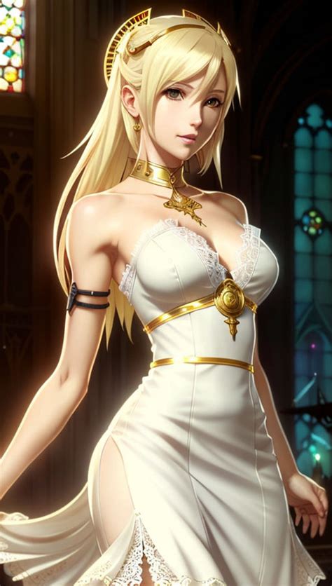 Ai Art Gold Blonde Hair Girl Priestess Closeup By Mangamachine22 On