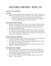 Understanding Quantum Mechanics In APSC 131 Lecture 4 Review Course Hero