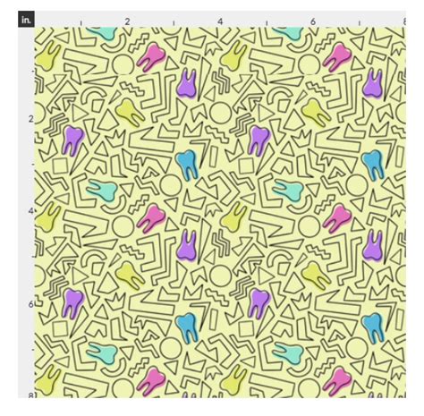 Geometric Teeth Fabric Tooth Fabric Tooth Pattern Dentist Fabric