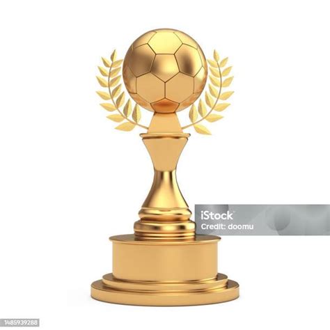 황금 축구 축구공과 월계관이 있는 황금 상 트로피 3d 렌더링 3차원 형태에 대한 스톡 사진 및 기타 이미지 3차원 형태 Championship 경쟁 Istock