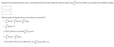 Solved Suppose F Has Absolute Minimum Value M And Absolute