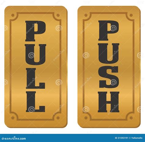 Tirez Et Poussez Les Signes De Porte Illustration Stock Illustration Du Affaires Attaché
