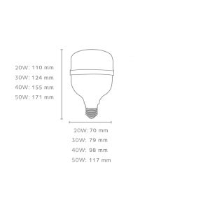 Lâmpada Bulbo Led T 20w 6500k E27 Bi Volt Elgin