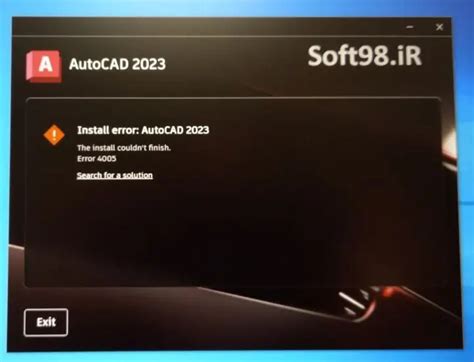 آموزش رفع ارور 4005 در اتوکد Error 4005 In Autocad معمار گلد