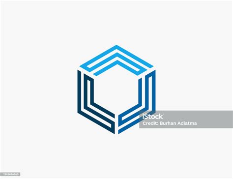 추상 큐브 육각 형 로고 디자인 벡터 일러스트 디자인 편집 가능한 Res 가능 Eps 10 0명에 대한 스톡 벡터 아트 및 기타