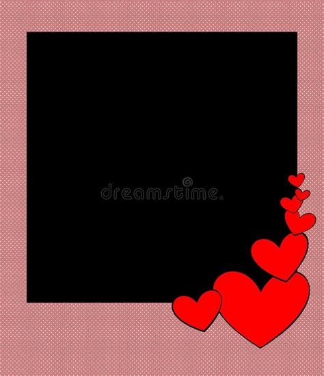 Red Love Photo Frame With Dotted Pattern 25 Stock Image Illustration