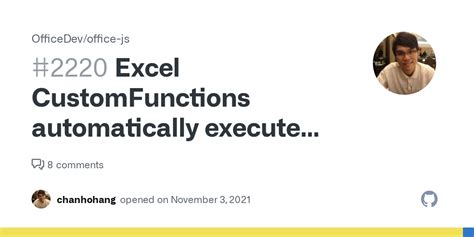 Excel Customfunctions Automatically Executed Upon Start Of Workbook · Issue 2220 · Officedev