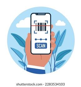 Barcode Scanning Application Flat Vector Illustration Stock Vector Royalty Free