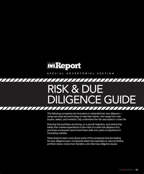 PDF SPECIAL ADVERTORIAL SECTION RISK DUE DILIGENCE GUIDE