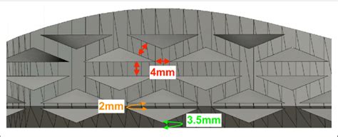 Internal Material Structure With Isosceles Triangular Slices