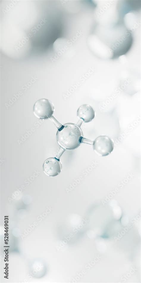 Realistic Molecules Background Science Illustration Of A Cream Molecule Hyaluronic Acid Skin