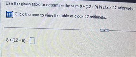 Solved Use The Given Table To Determine The Sum 8129 In Solved Use The Given Table To Determine The Sum 8129 In