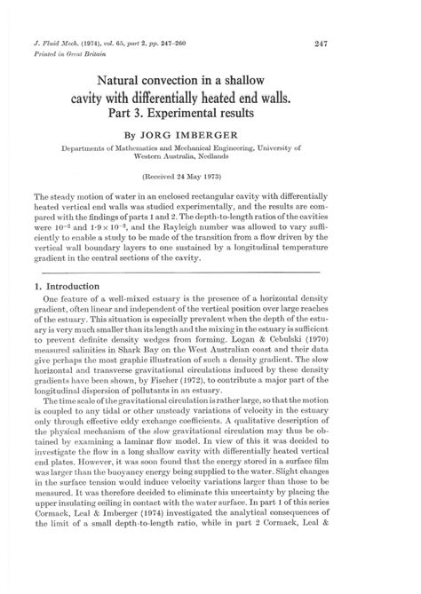 Pdf Natural Convection In A Shallow Cavity With Differentially Heated End Walls Part 3