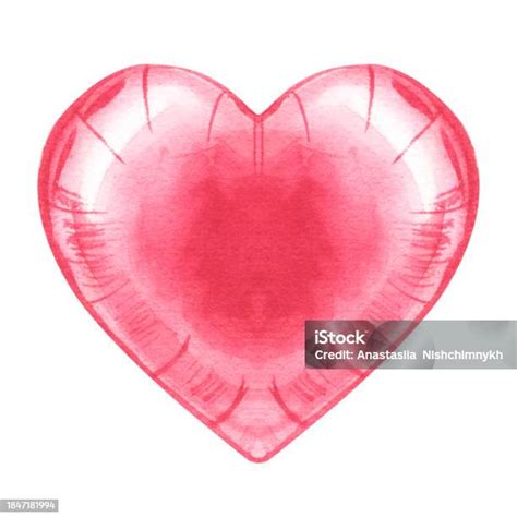 귀여운 핑크 하트 호일 풍선 사랑의 상징 발렌타인 데이 디자인 요소 손으로 그린 수채화 그림은 흰색 배경에 고립되어 있습니다 휴일 엽서 포스터 카니발 배너 생일 감정에 대한