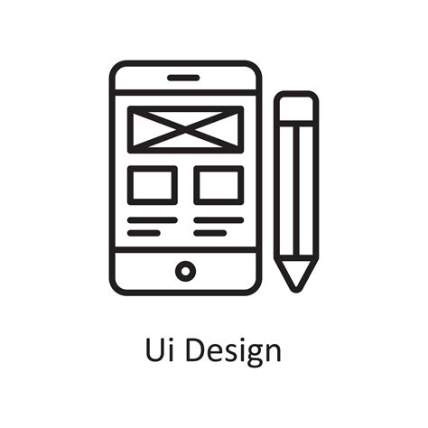 Ui Design Vector Outline Icon Design Illustration Design And Development Symbol On White