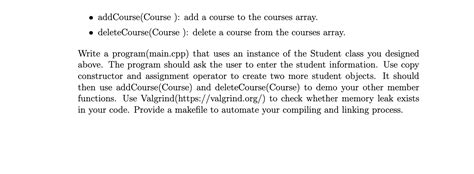 Solved 2 Design A Class Called Course The Classs Purpose
