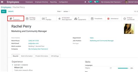 How To Create Employee Contract In Odoo
