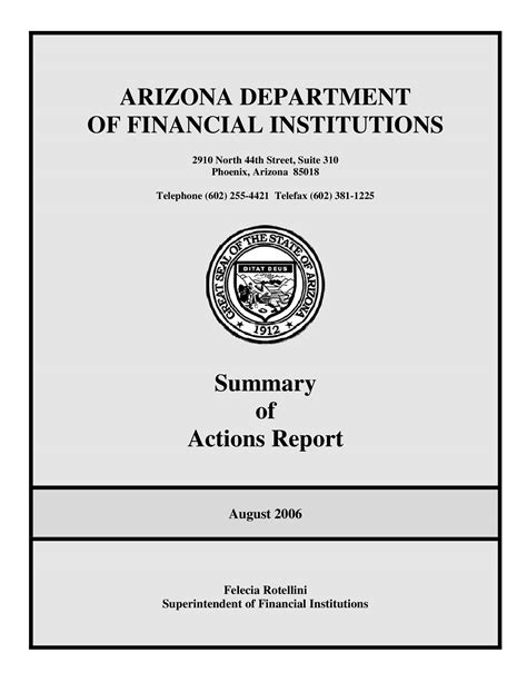 Summary Of Actions Report August 2006 Arizona Memory Project