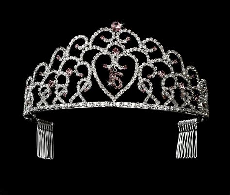 Purple Amethyst Rhinestone Silver Tiara Crystal Crown Sweet 16 Sixteen