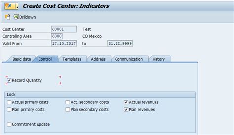 SAP FICO Cost Center