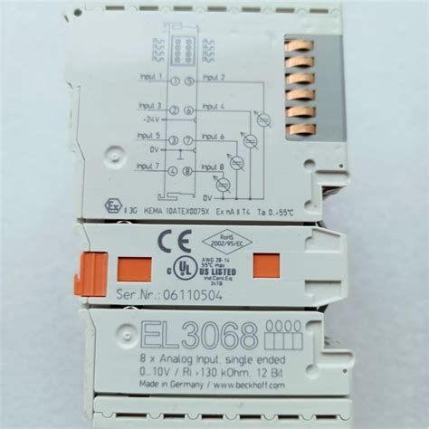 Beckhoff Original EL Ethercat Terminal Channel Analog Input Voltage V Bit