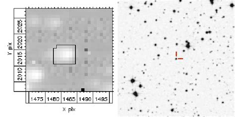 a corot image of the variable star marked area is the measure
