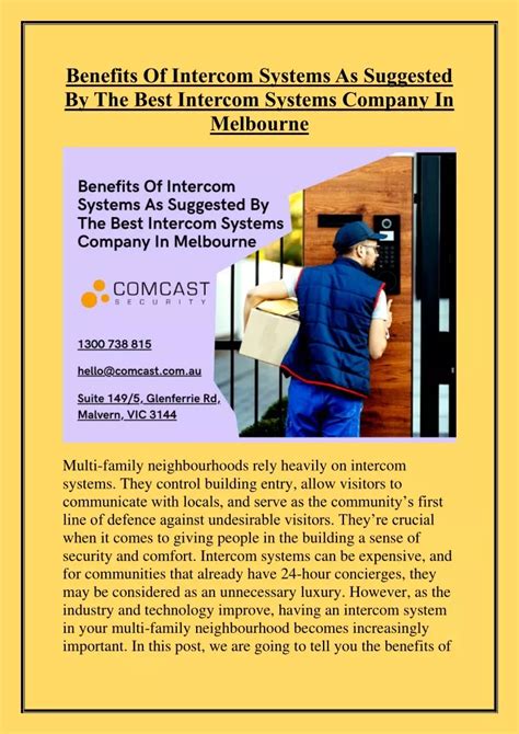 Ppt Benefits Of Intercom Systems As Suggested By The Best Intercom