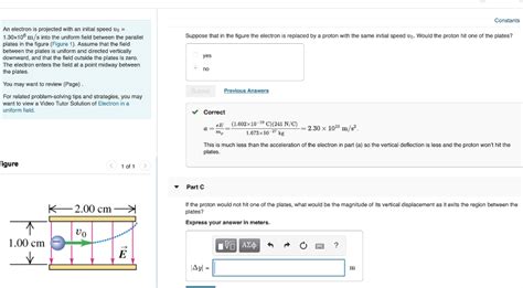 solved part a an electron is projected with an initial speed