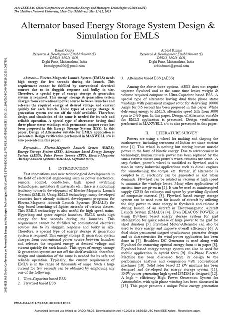 4 final alternator based energy storage system design amp simulation