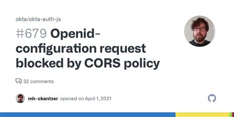 Openid Configuration Request Blocked By Cors Policy · Issue 679 · Okta