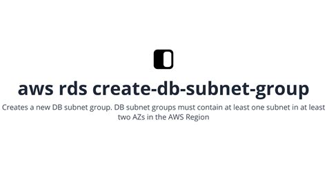 Aws Rds Create Db Subnet Group Fig