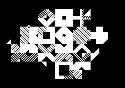 Abstract Geometric Black And White Vector Background Modular Tiling