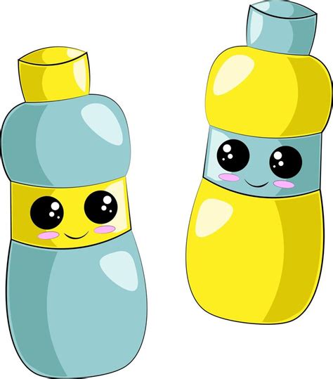 Linda Botella De Plástico De Agua Y Jugo De Dibujos Animados 7660565