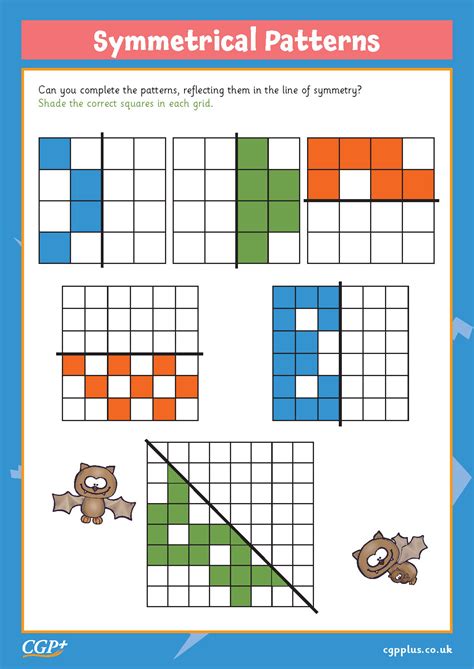 Symmetrical Patterns In A Grid Year 4 Cgp Plus Worksheets Library