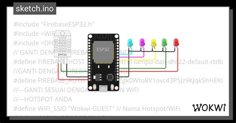 dht22 dan led wokwi esp32 stm32 arduino simulator
