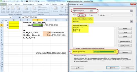 Contruir Un Modelo Simplex De Programación Lineal En Excel Con Solver Excel Foro Un Blog De