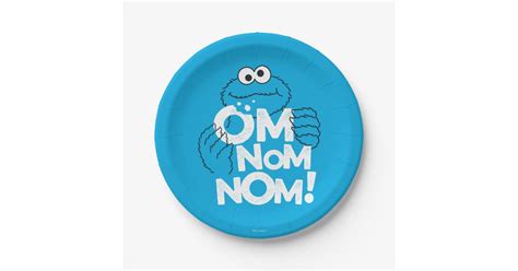 Cookie Monster Om Nom Nom Paper Plates Zazzle