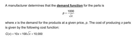 Solved Profit P X Equals Revenue Minus Costs So