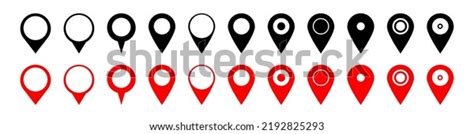 Map Pointers Icons Set Map Marker Stock Vector Royalty Free Shutterstock