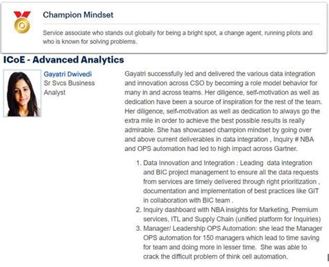 Gayatri Dwivedi On Linkedin Lifeatgartner Championmindset Advancedanalytics Gartner