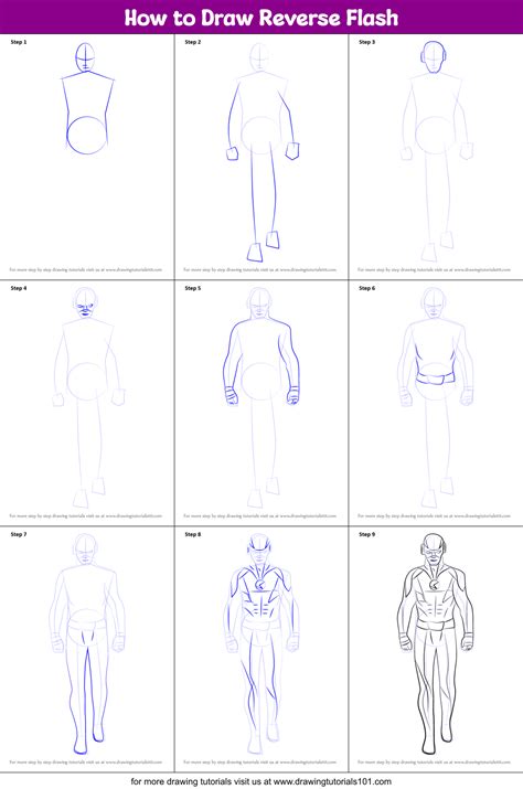 How To Draw Reverse Flash Dc Comics Step By Step