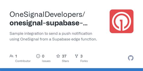 github onesignaldevelopers onesignal supabase sample integration