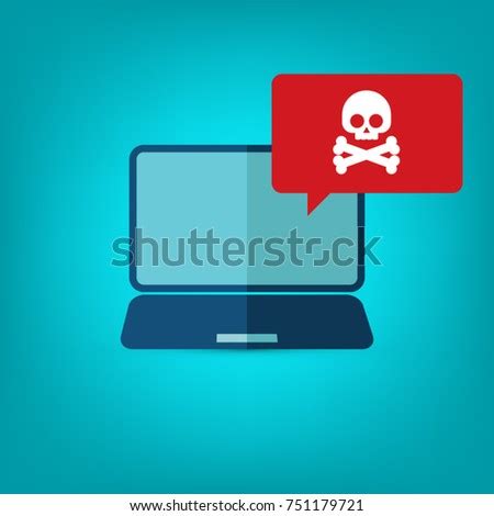 Alert Notification On Laptop Computer Vector Stock Vector Shutterstock