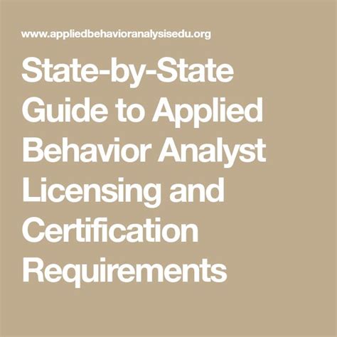 Applied Behavior Analyst Licensing And Certification Requirements By State