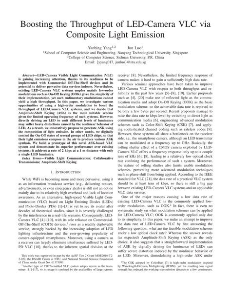 Pdf Boosting The Throughput Of Led Camera Vlc Via Composite Light