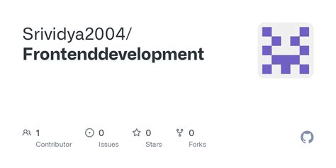 Github Srividya Frontenddevelopment