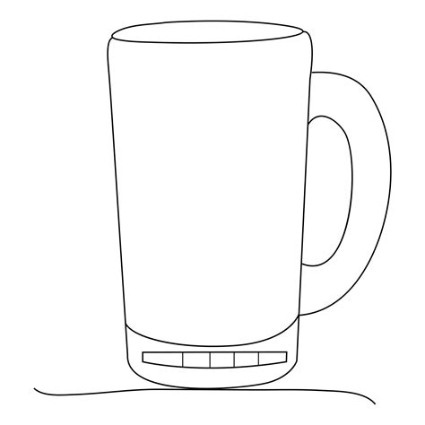 Continuous Single Line Art Drawing Of Wine Glass Outline Beverage Element Vector Illustration