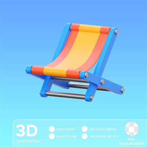 Premium Psd Psd Beach Chair 3d Illustration