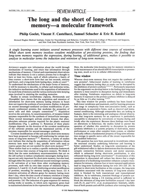pdf the long and the short of long term memory a molecular framework