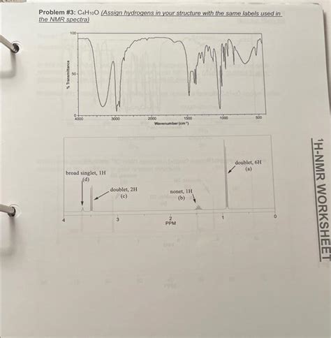 solved there are four 1h nmr problems for each problem you